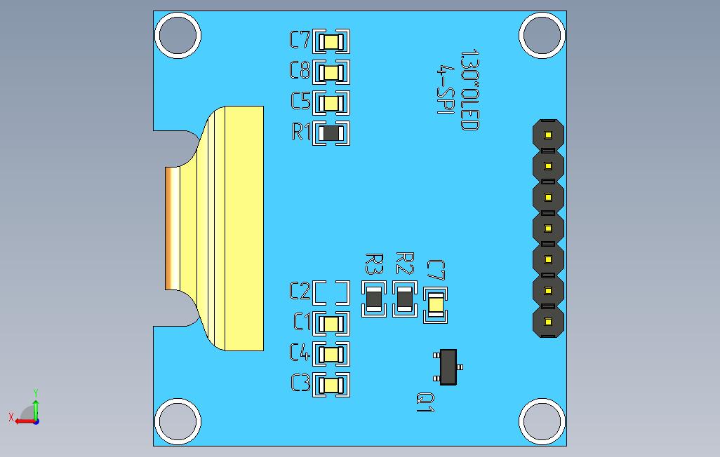 OLED1，3显示屏_STEP_模型图纸免费下载 – 懒石网