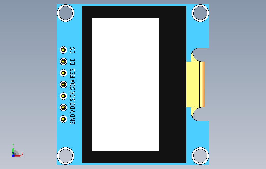 OLED1，3显示屏_STEP_模型图纸免费下载 – 懒石网