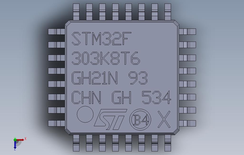 STM32LQFP32封装MCU_SOLIDWORKS 2016_模型图纸免费下载 – 懒石网
