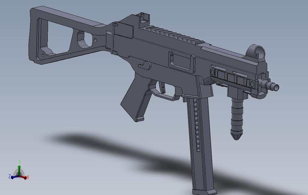 UMP45_SOLIDWORKS 2010_模型图纸免费下载 – 懒石网