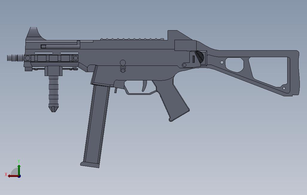UMP45_SOLIDWORKS 2010_模型图纸免费下载 – 懒石网