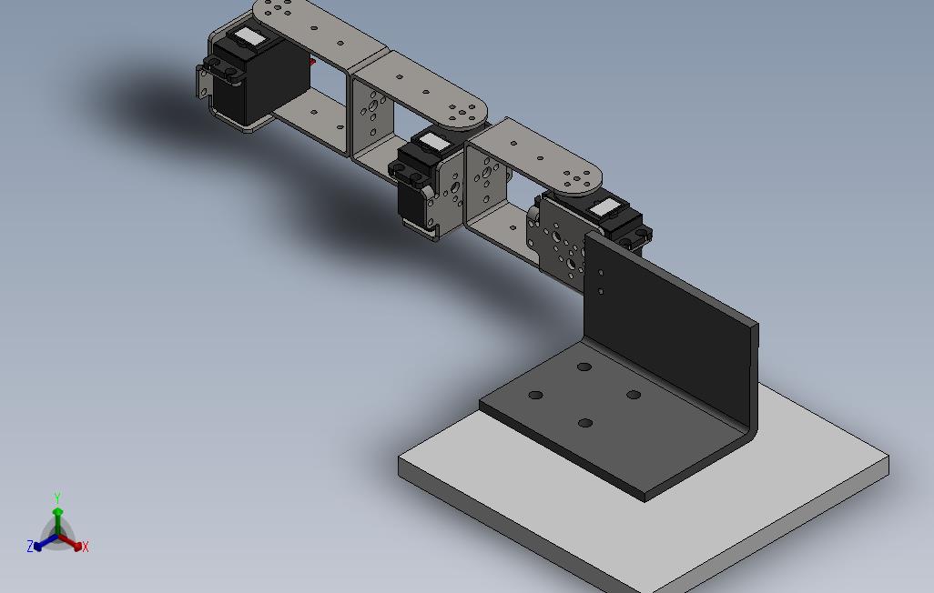 三自由度机械臂 Solidworks 2021 模型图纸下载 懒石网