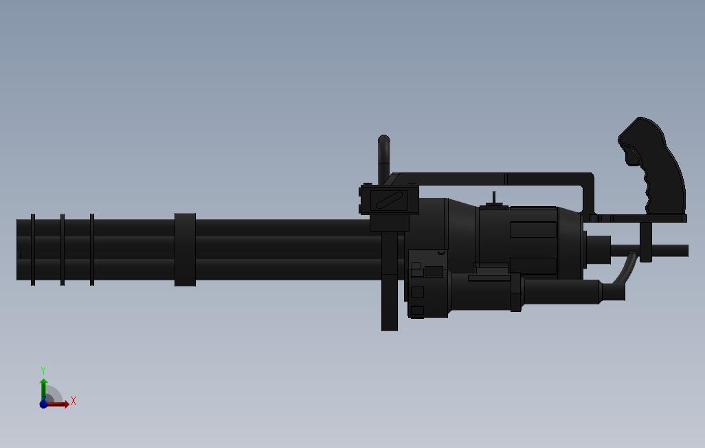 加特林枪M134_SOLIDWORKS 2013_模型图纸免费下载 – 懒石网