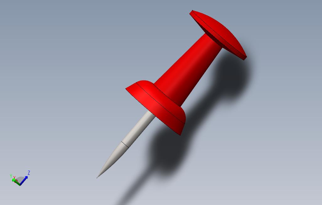 图钉三维模型。_SOLIDWORKS 2014_模型图纸免费下载 – 懒石网