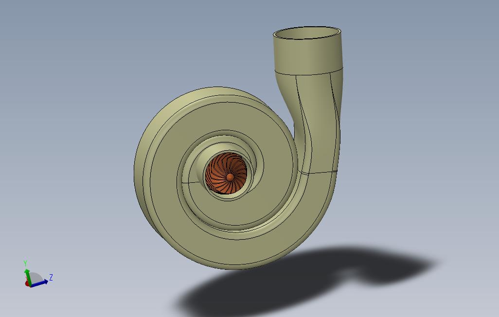 增压器（涡轮增压器）solidworks 2018模型图纸免费下载 懒石网