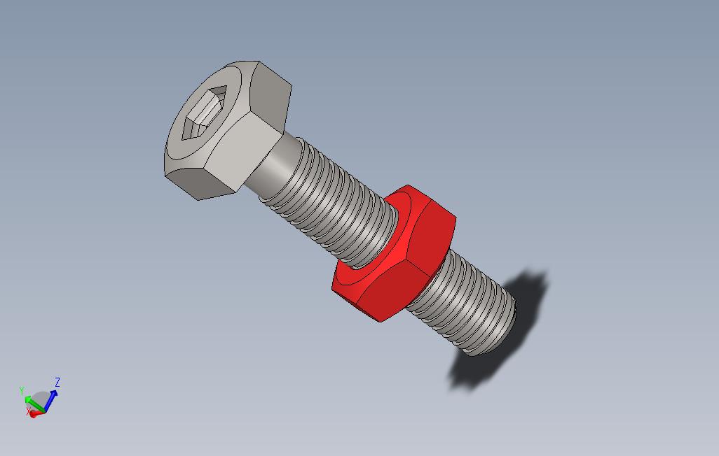 带螺母m1的螺钉solidworks 2013模型图纸免费下载 懒石网