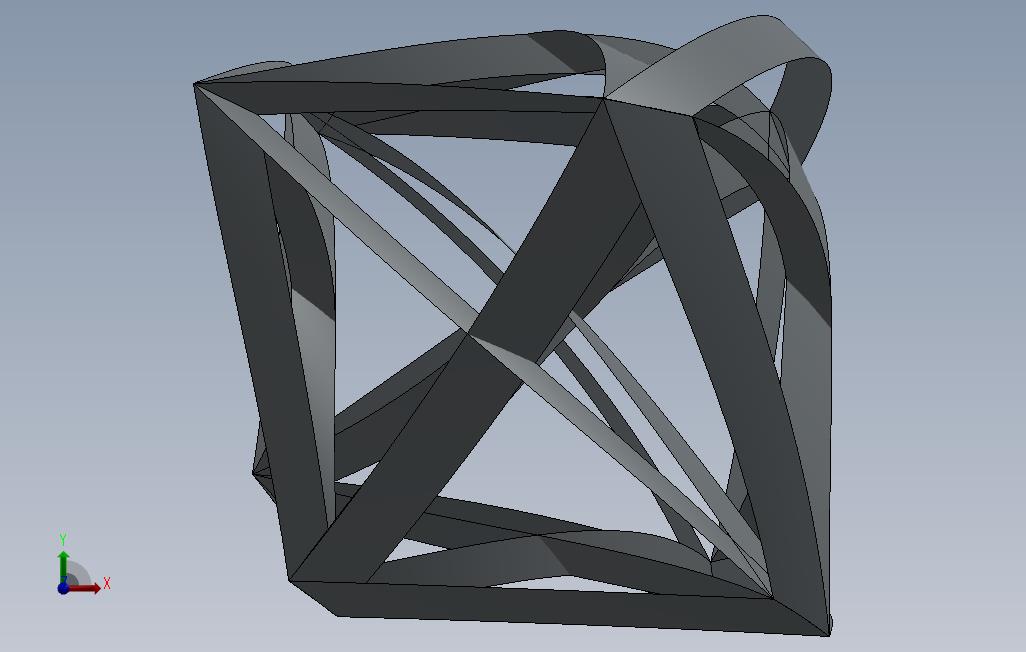 建筑模型——柔性立方体（冲浪工程）solidworks 2011模型图纸免费下载 懒石网