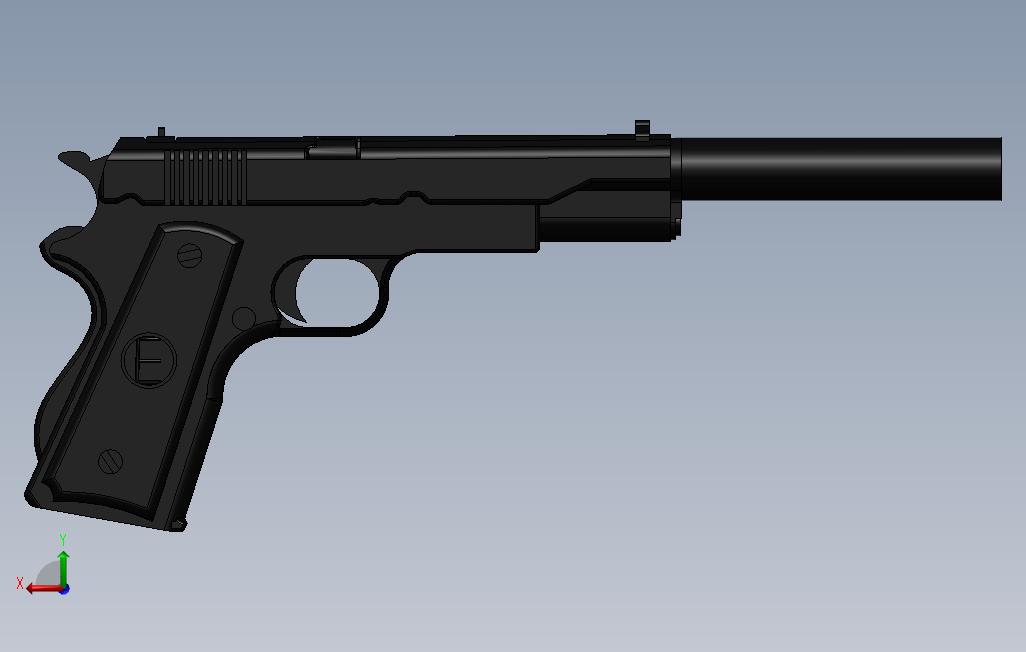 手枪_SOLIDWORKS_免费图纸_模型下载 – 懒石网
