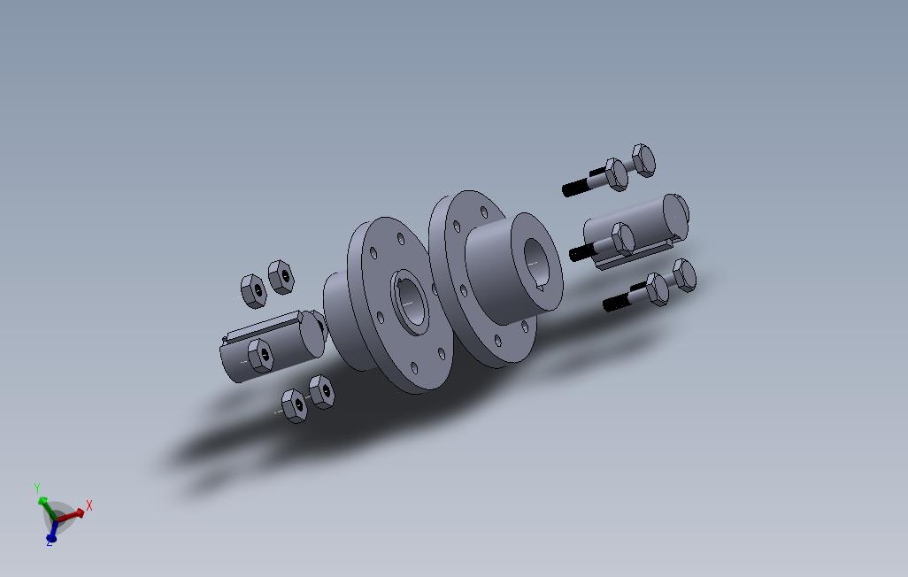 无保护型法兰联轴器solidworks 2012模型图纸免费下载 懒石网