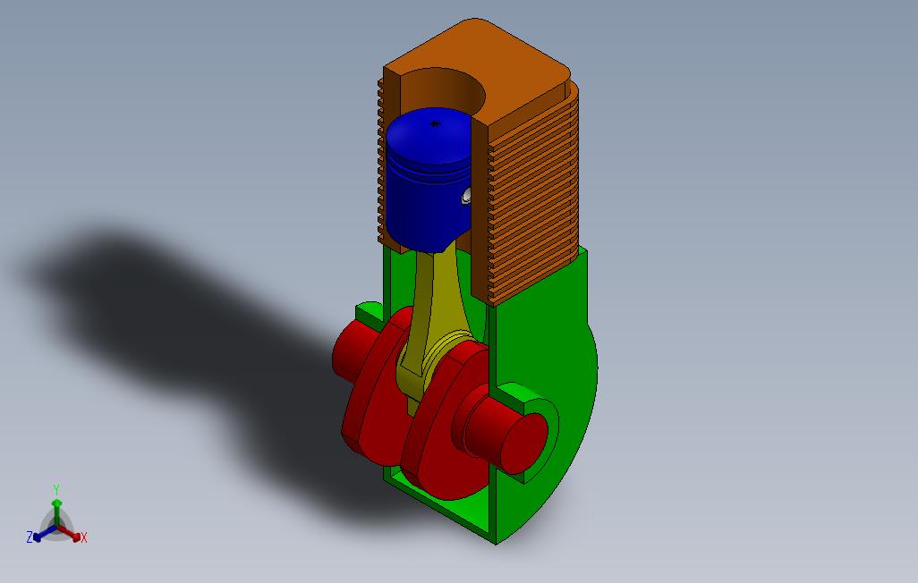 简单引擎solidworks 2017模型图纸免费下载 懒石网