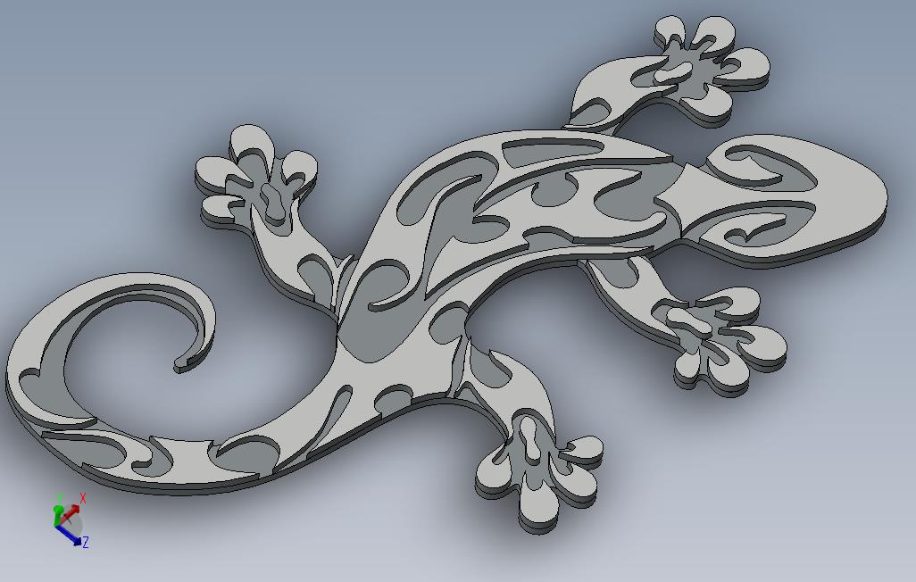 蜥蜴纹身吊坠_SOLIDWORKS 2016_模型图纸免费下载 – 懒石网