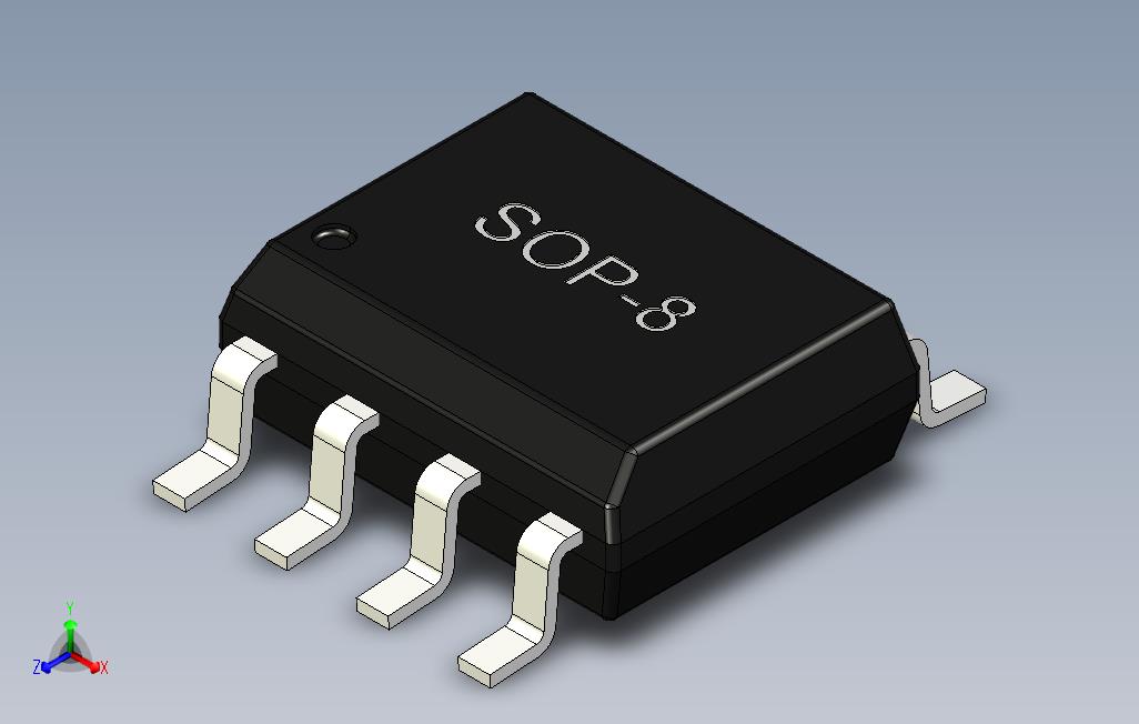 _SOP-8封装_STEP_模型图纸免费下载 – 懒石网