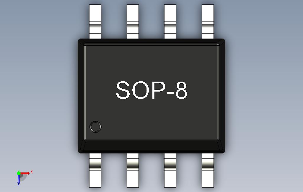 _SOP-8封装_STEP_模型图纸免费下载 – 懒石网