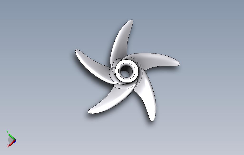 五鳍螺旋桨 Solidworks 2010 模型图纸免费下载 懒石网