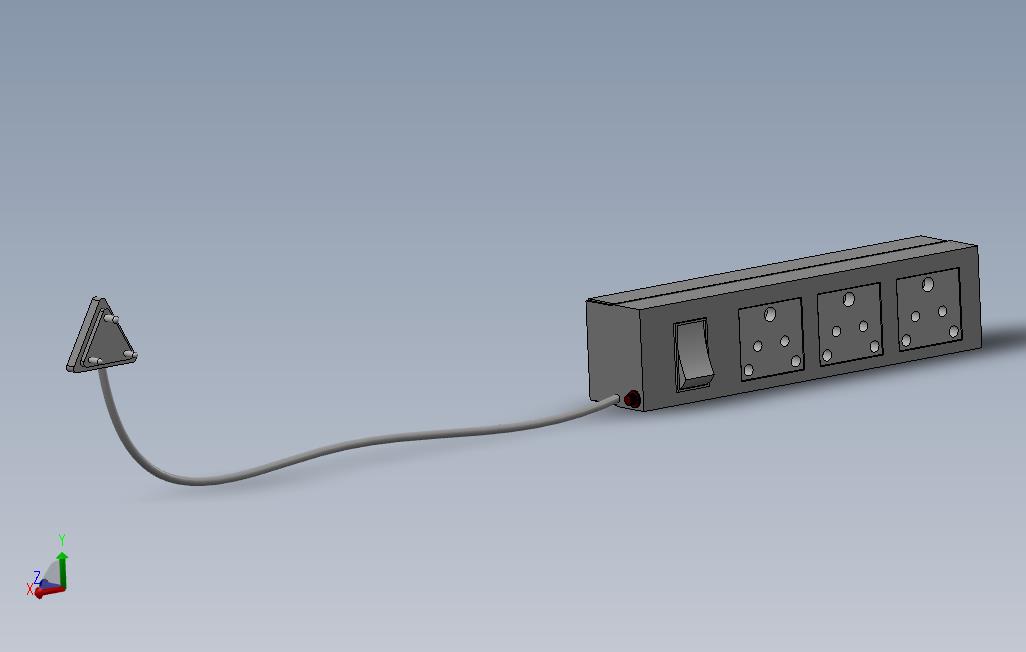 多插座电源面板solidworks 2014模型图纸免费下载 懒石网