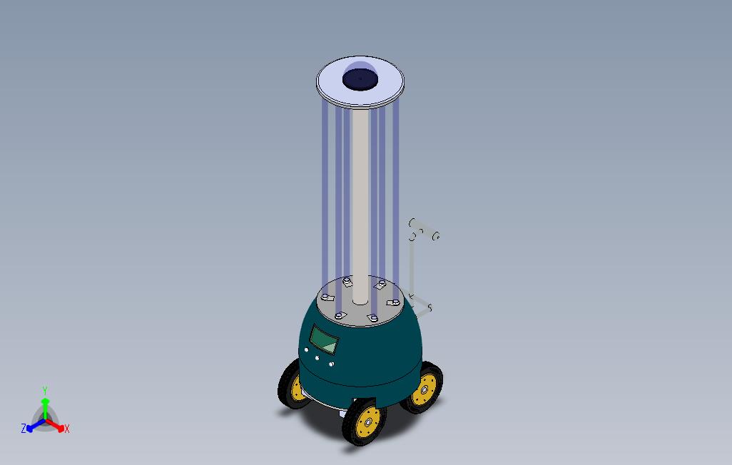 消毒机器人紫外线灯solidworks 2018模型图纸免费下载 懒石网