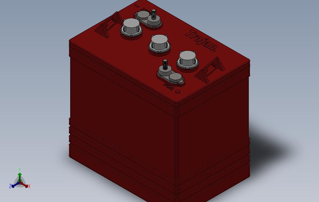 电动车零件特洛伊木马t16v深循环电池solidworks 2011模型图纸免费下载 懒石网