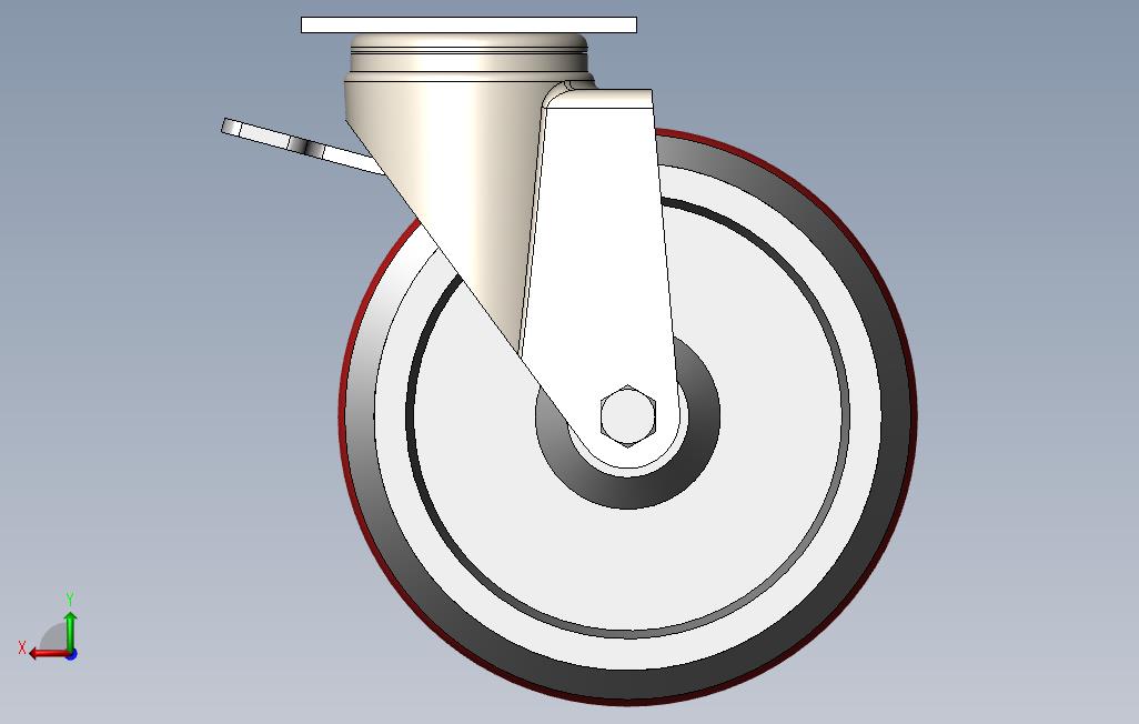 脚轮，带锁旋转，直径8 Solidworks 2016模型图纸免费下载 懒石网