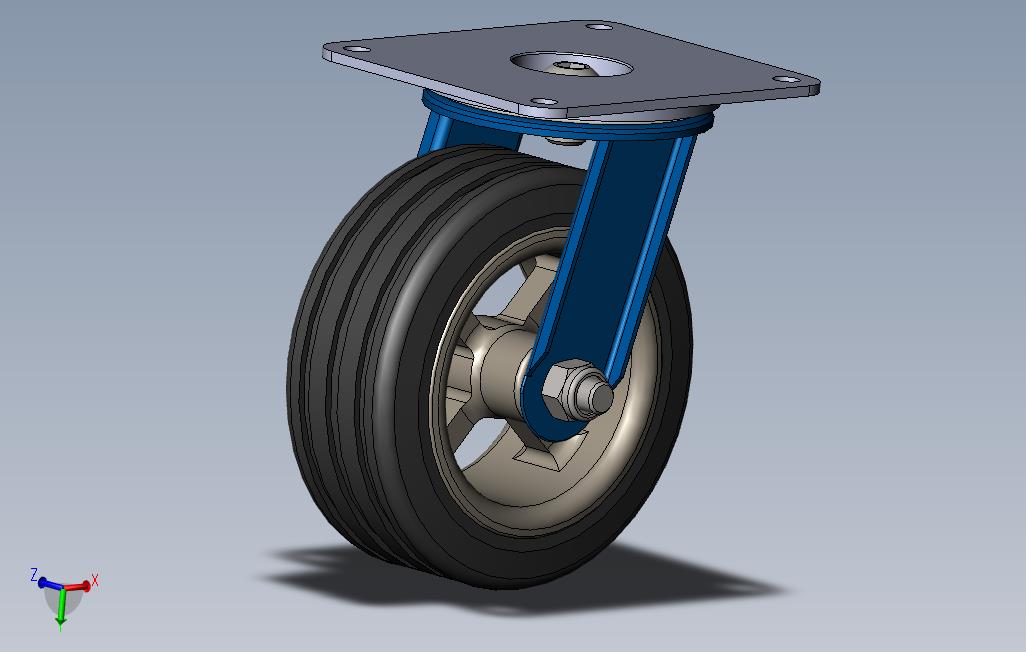 车轮脚轮_SOLIDWORKS 2012_模型图纸免费下载 – 懒石网