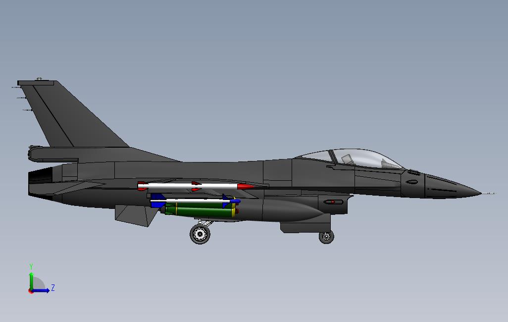 F-16战机_SOLIDWORKS 2013_模型图纸免费下载 – 懒石网