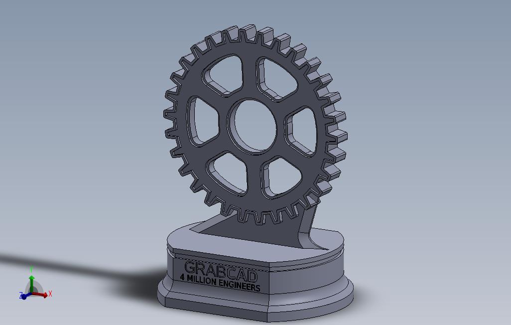 GRABCAD奖杯：4万工程师_SOLIDWORKS 2017_模型图纸免费下载 – 懒石网