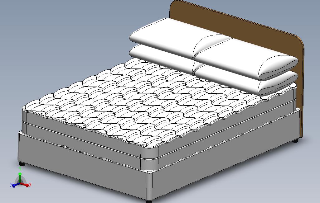 双人床_SOLIDWORKS 2013_模型图纸免费下载 – 懒石网