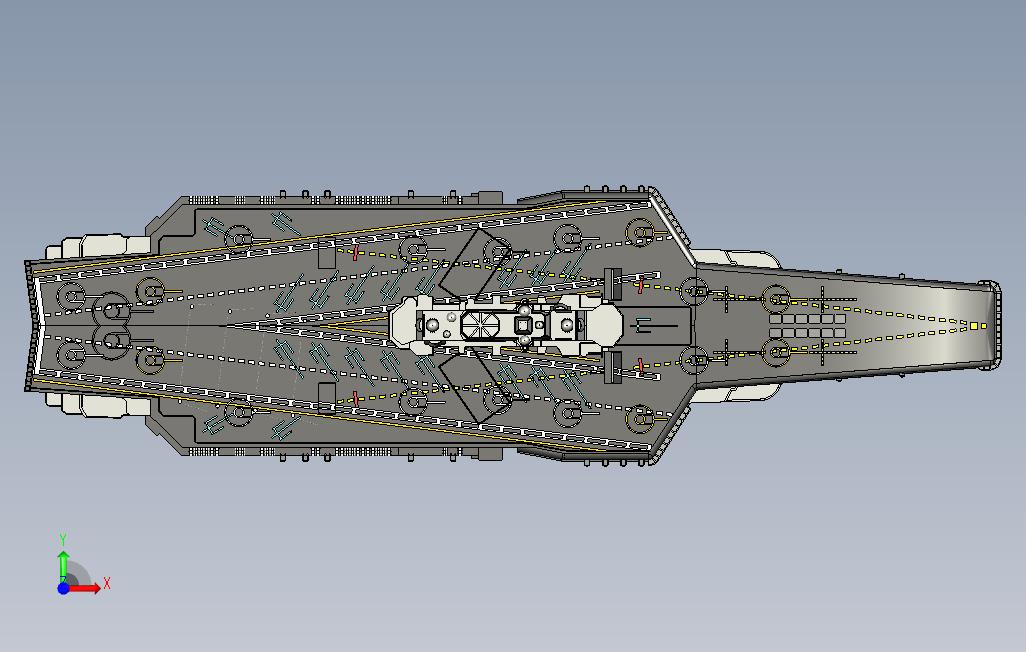 双跑道辽宁号航空母舰_IGES_模型图纸免费下载 – 懒石网