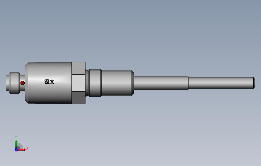 螺纹式温度传感器solidworks 2014模型图纸免费下载 懒石网