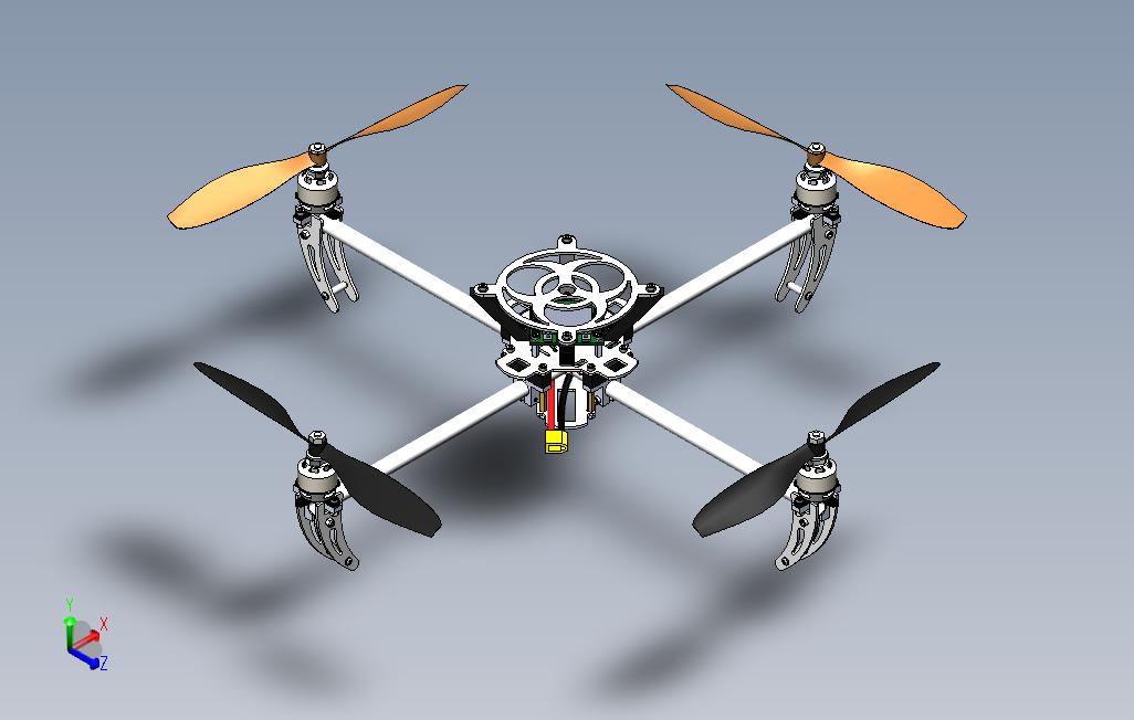 Custom四轴飞行器图纸 Sw格式solidworks 2013模型图纸免费下载 懒石网