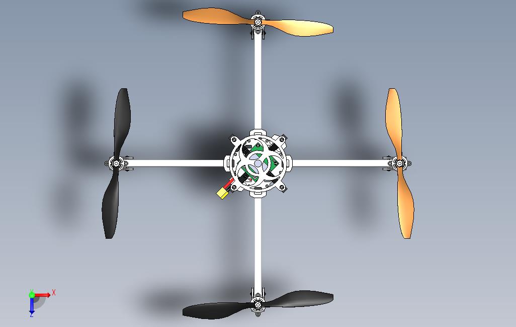 Custom四轴飞行器图纸 Sw格式solidworks 2013模型图纸免费下载 懒石网