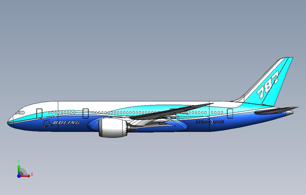 Boeing 787波音飞机模型3d图纸solidworks、step格式solidworks 2012模型图纸免费下载 懒石网