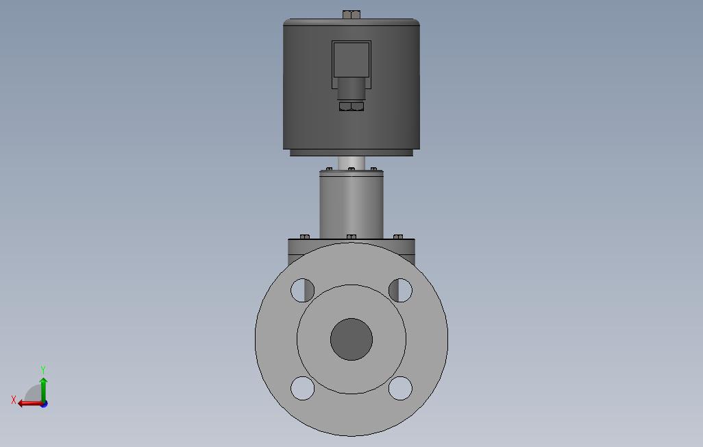法兰式空气电磁阀 Dn25solidworks 2016模型图纸免费下载 懒石网