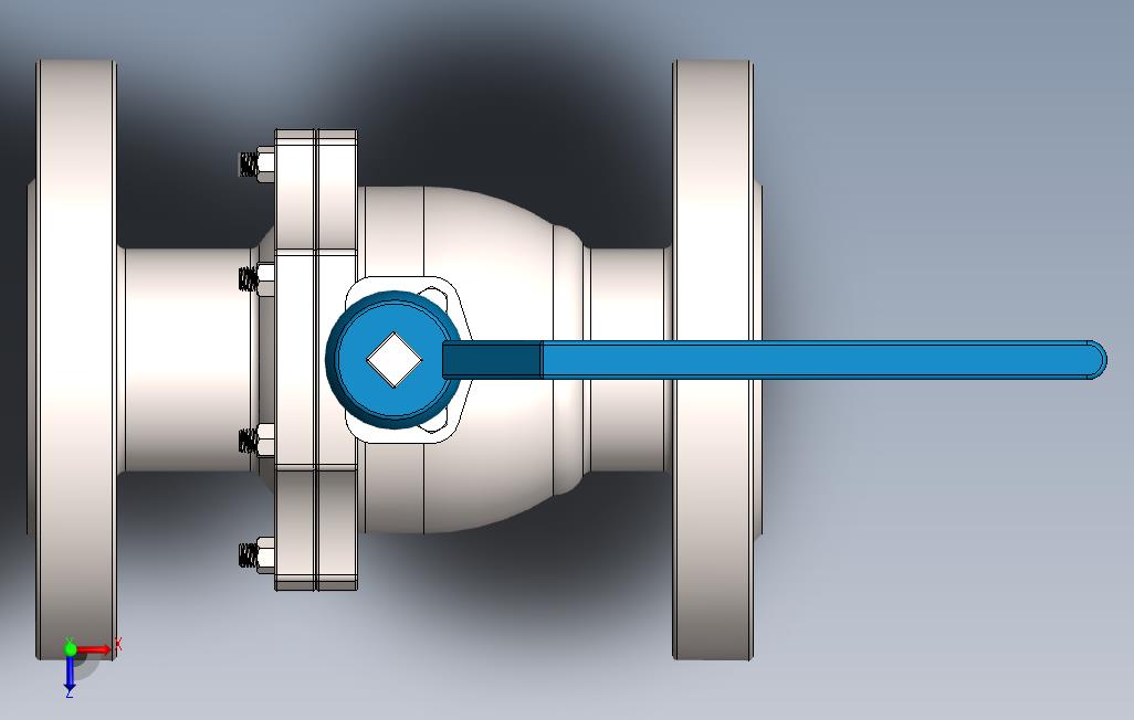 法兰手动球阀dn32solidworks 2016模型图纸免费下载 懒石网