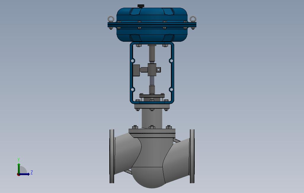 Dn150 气动薄膜调节阀solidworks 2016模型图纸免费下载 懒石网
