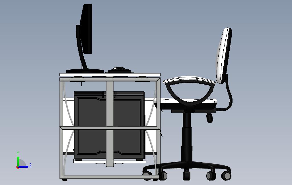 S形桌腿，带悬挂式抽屉和系统单元悬挂装置solidworks 2013模型图纸下载 懒石网