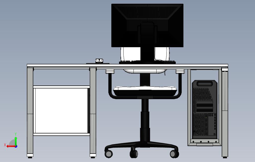 S形桌腿，带悬挂式抽屉和系统单元悬挂装置solidworks 2013模型图纸下载 懒石网