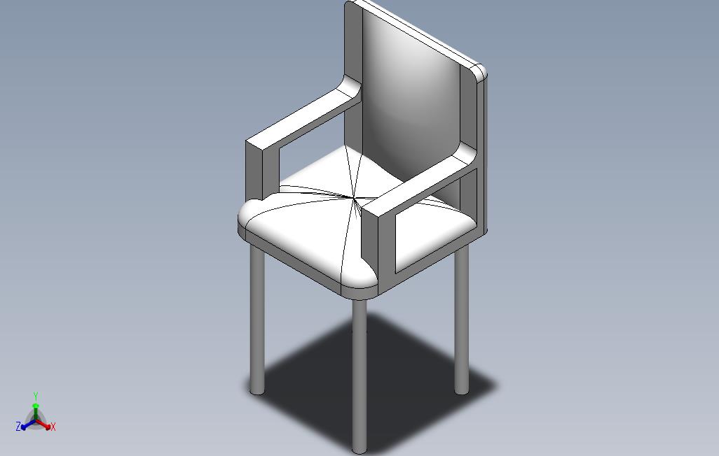 木制扶手椅solidworks 2016模型图纸下载 懒石网