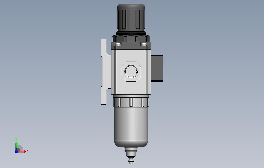 气源三联件1solidworks 2011模型图纸下载 懒石网