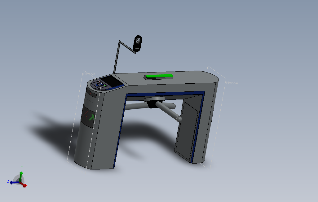 人行道闸门_SOLIDWORKS 2015_模型图纸下载 – 懒石网