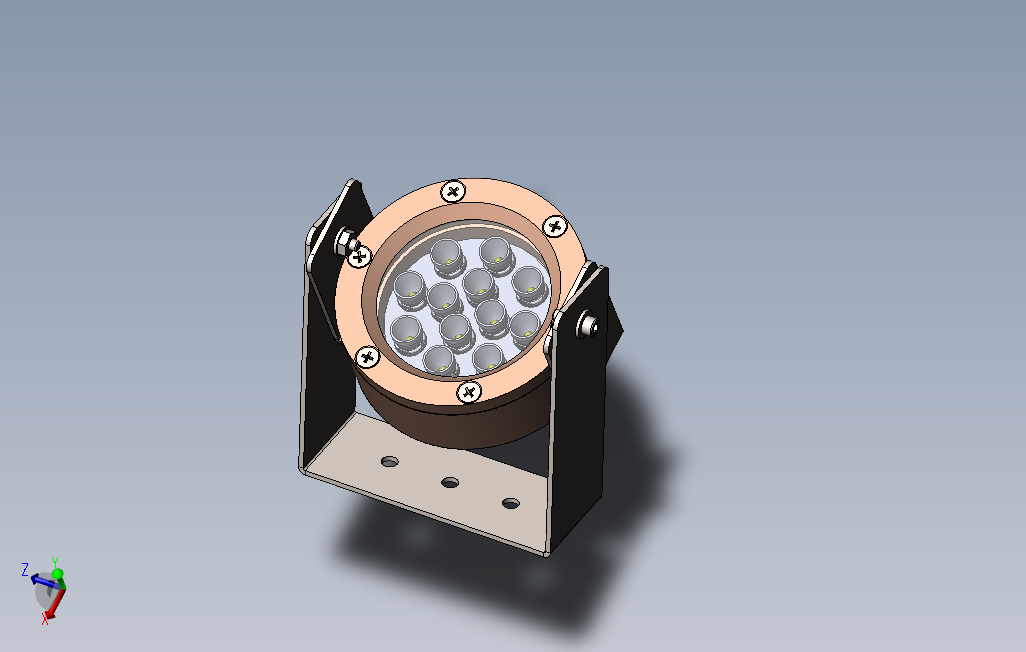 水下LED灯具_SOLIDWORKS 2014_模型图纸下载 – 懒石网