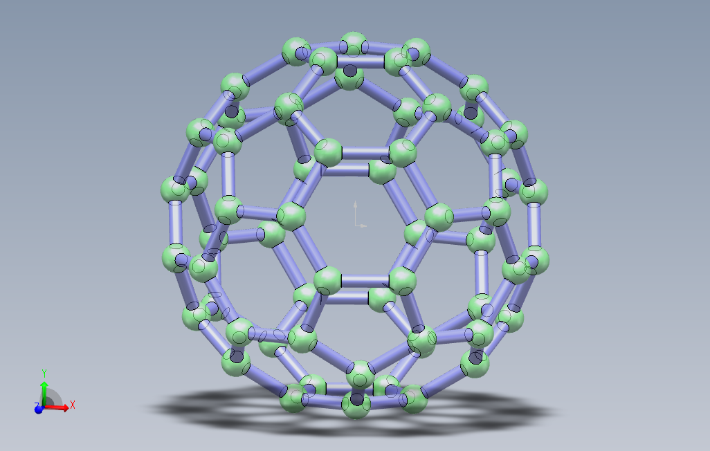 C60分子结构-2015ban_SOLIDWORKS 2015_模型图纸下载 – 懒石网