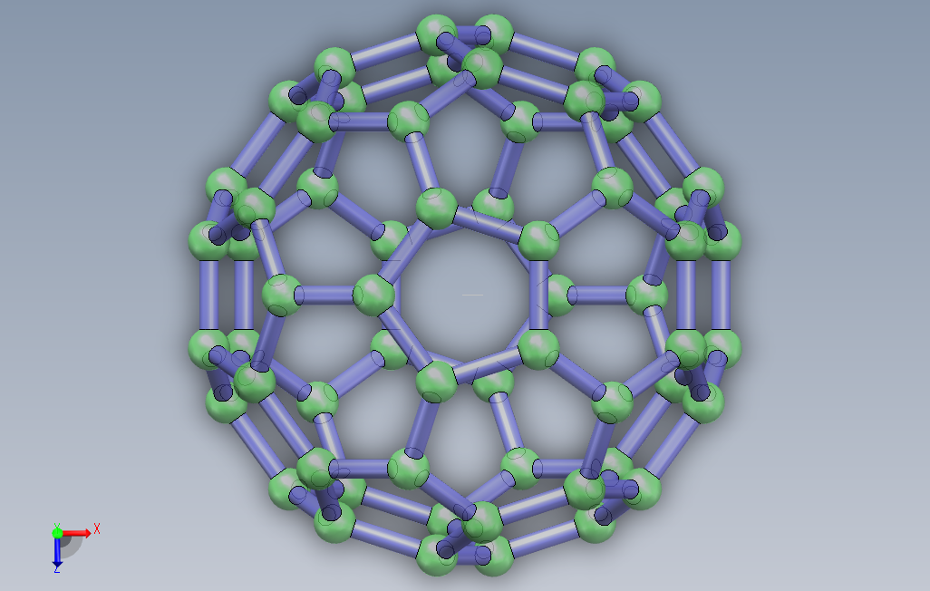 C60分子结构-2015ban_SOLIDWORKS 2015_模型图纸下载 – 懒石网