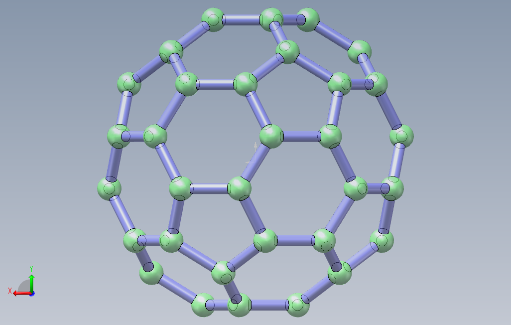 C60分子结构-2015ban_SOLIDWORKS 2015_模型图纸下载 – 懒石网