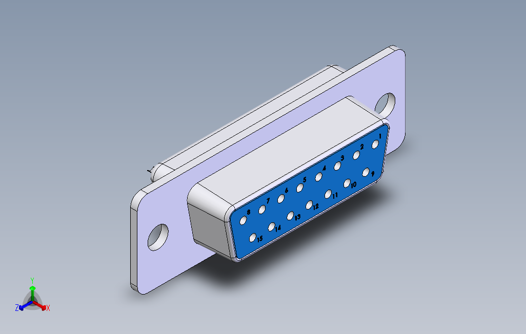 DB15连接器_SOLIDWORKS 2008_模型图纸下载 – 懒石网