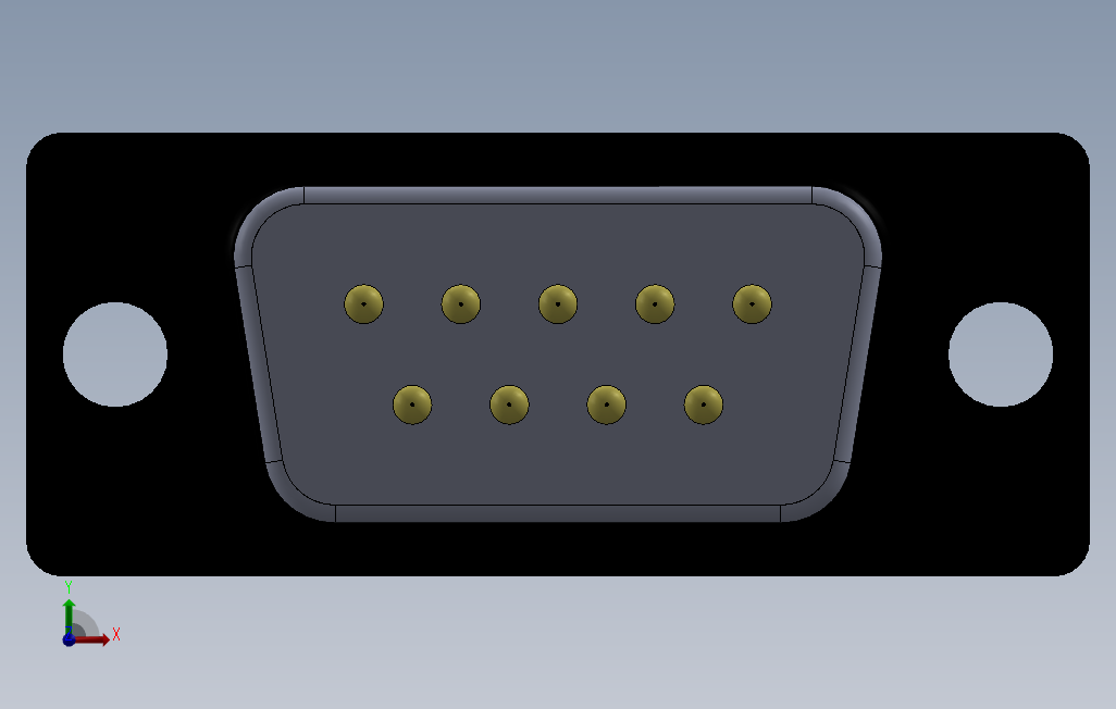 DB9连接器_SOLIDWORKS 2014_模型图纸下载 – 懒石网