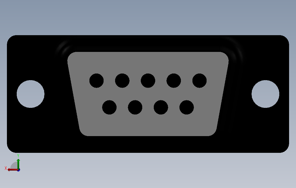 DB9连接器_SOLIDWORKS 2014_模型图纸下载 – 懒石网