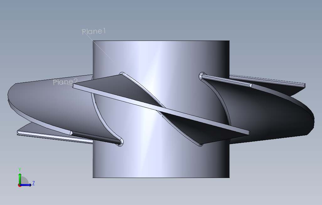 轴向叶轮模型solidworks 2017模型图纸下载 懒石网