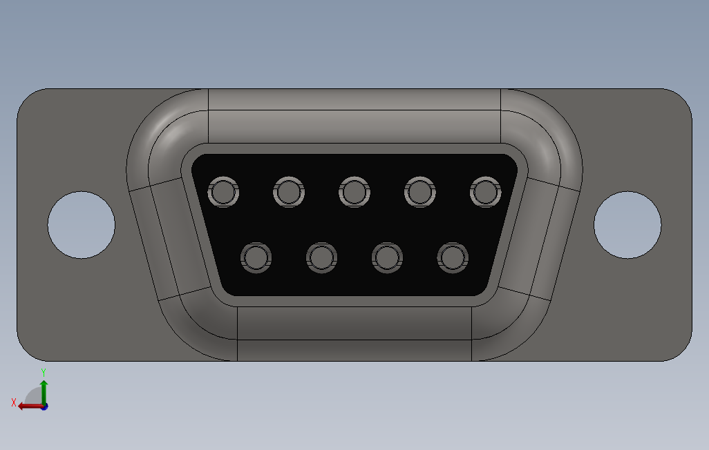 DB9端口_SOLIDWORKS 2015_模型图纸下载 – 懒石网