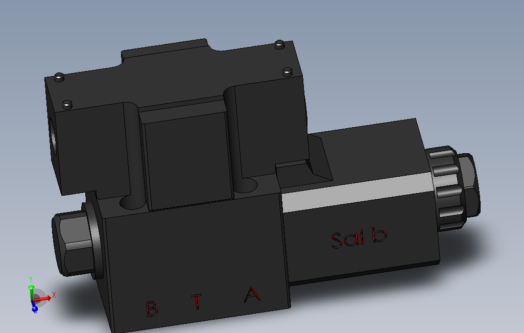 油研换向阀solidworks 2014模型图纸下载 懒石网