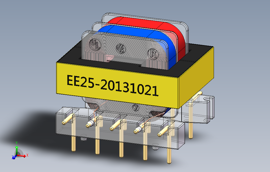 EE25磁芯_SOLIDWORKS 2014_模型图纸下载 – 懒石网